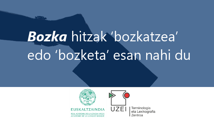 «Boz» eta «bozka» bi hitz dira – UZEI